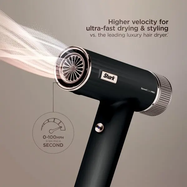 SHARK Speedstyle Pro Hair Dryer, Curly & Coily - Black