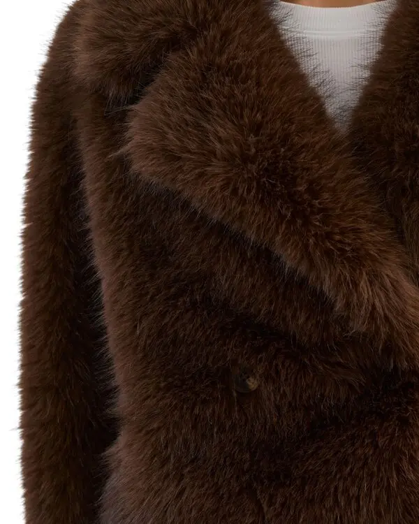 LAMARQUE Faux Fur Animal Print Jacket