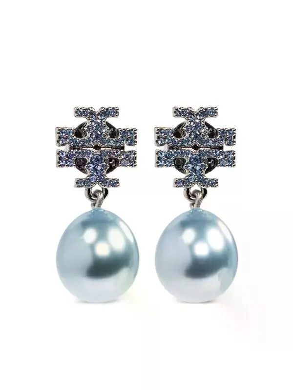 Tory Burch Moondance Pearl Drop Earrings - Silver