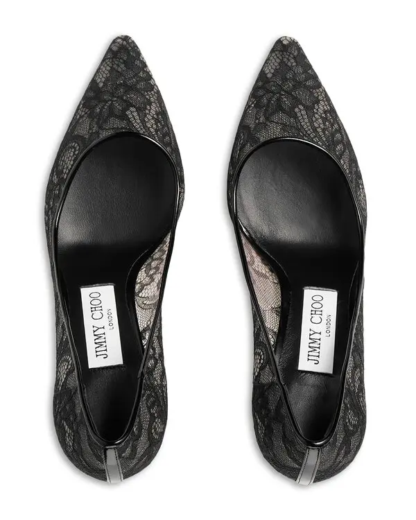 JIMMY CHOO Romy 85 Lace Pumps - Black