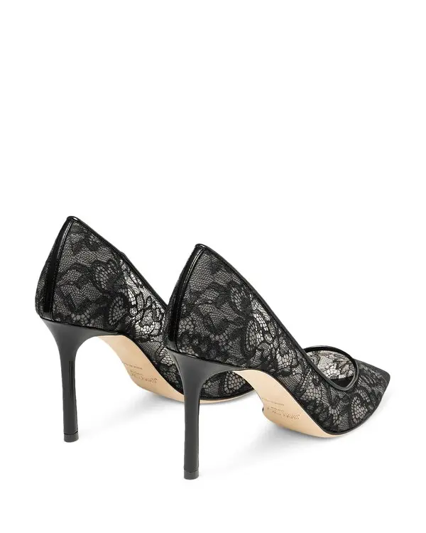 JIMMY CHOO Romy 85 Lace Pumps - Black