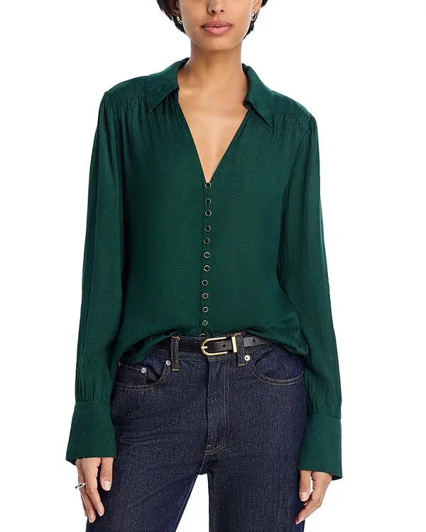Paige Camu Shirt - Deep Emerald