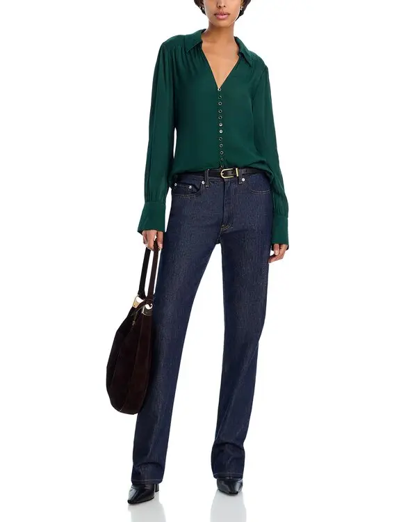 Paige Camu Shirt - Deep Emerald