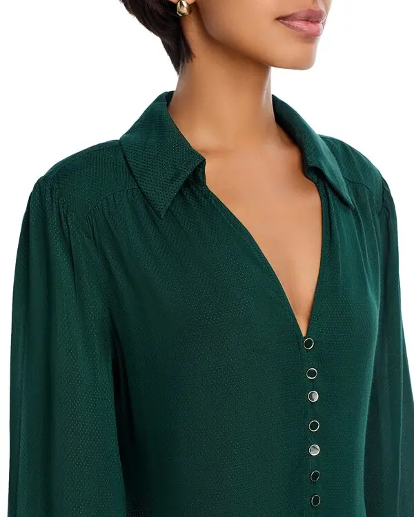 Paige Camu Shirt - Deep Emerald