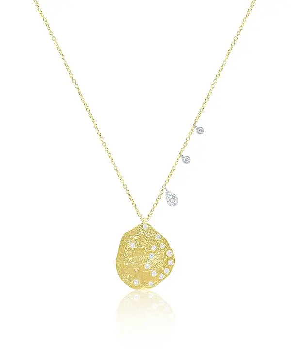Meira T Sterling Silver And 14k Yellow-plated Diamond Nugget Pendant Necklace - Gold