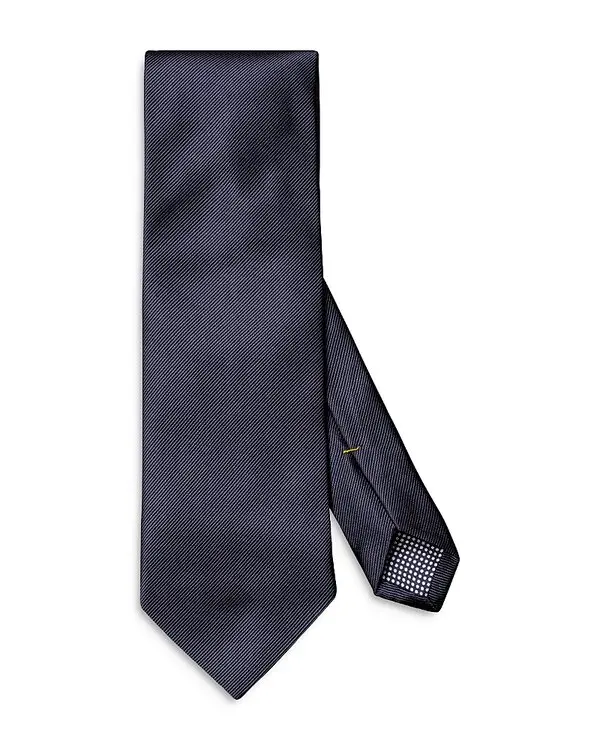 Eton Solid Silk Twill Neck Tie - Navy