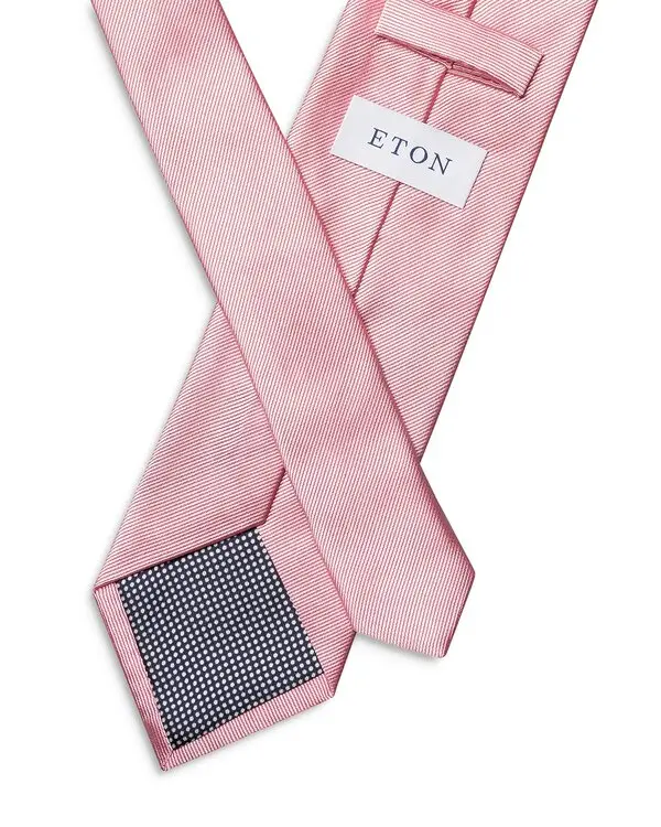 Eton Solid Silk Twill Neck Tie - Pink