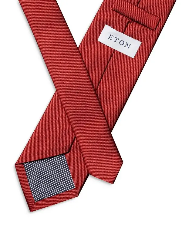 Eton Solid Silk Twill Tie - Red