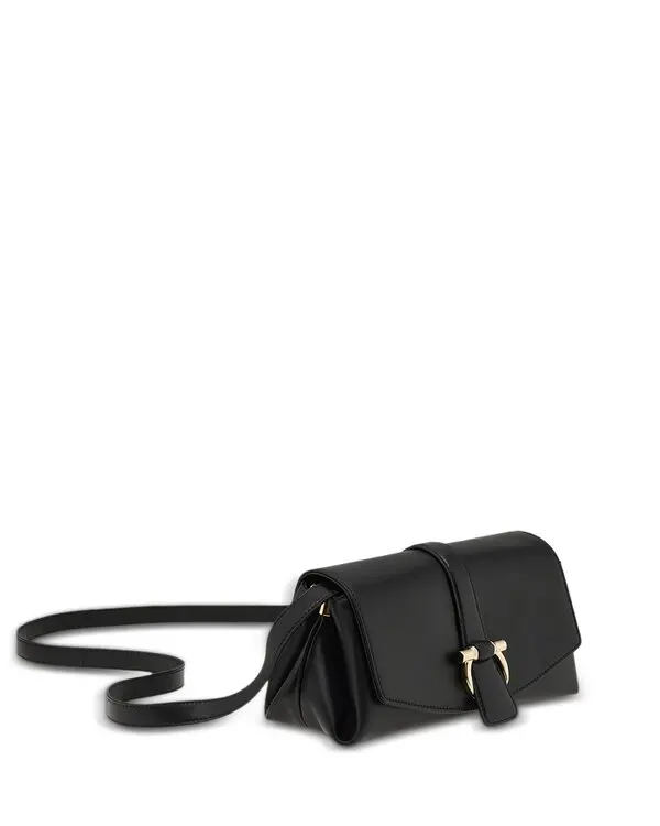 FERRAGAMO Small Leather Crossbody Bag With Silver Tone Hardware