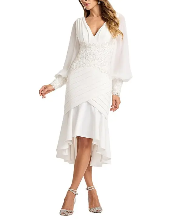 Tadashi Shoji Kalina Blouson Sleeve High-low Dress - Ivory