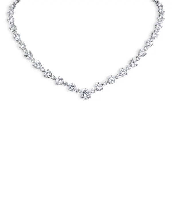 KENNETH JAY LANE Cubic Zirconia Collar Necklace - Silver