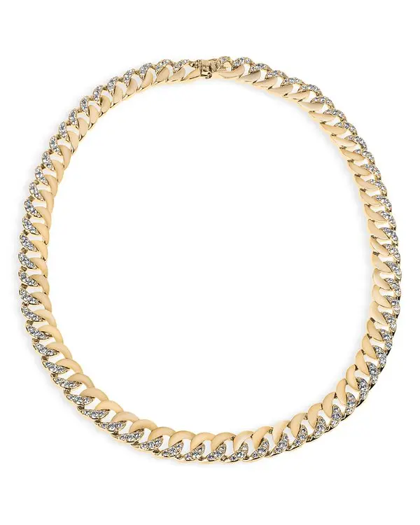 KENNETH JAY LANE Pave Chain Link Necklace - Gold