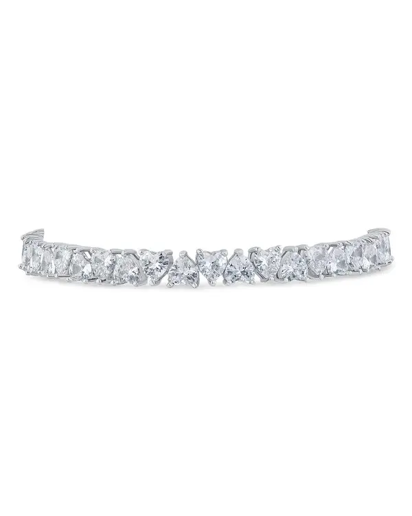 KENNETH JAY LANE Cubic Zirconia Heart Tennis Bracelet