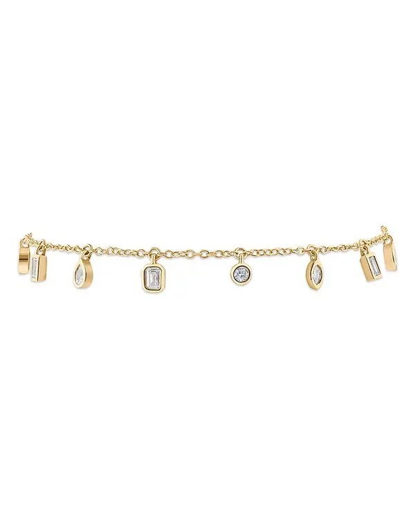 KENNETH JAY LANE Cubic Zirconia Charm Bracelet - Gold
