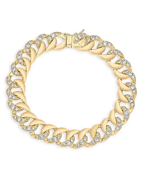 KENNETH JAY LANE Pave Chain Link Bracelet - Gold