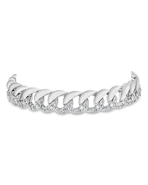 KENNETH JAY LANE Pave Chain Link Bracelet - Silver