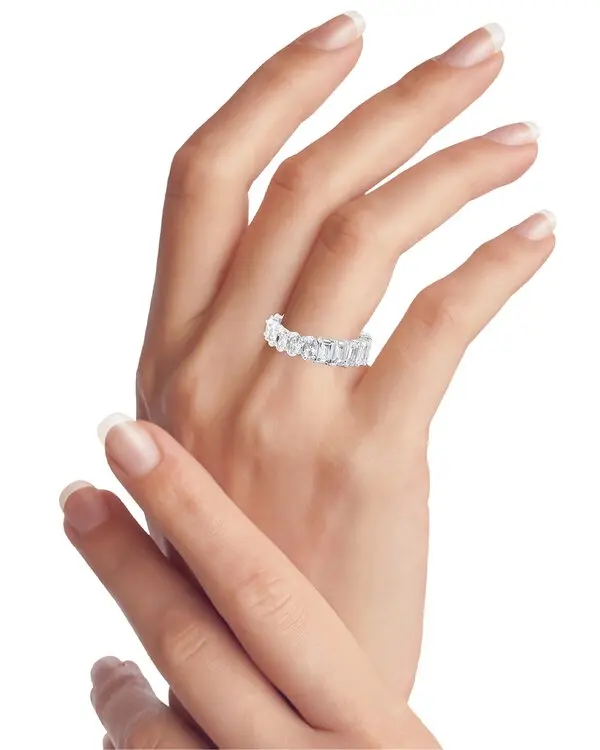 KENNETH JAY LANE Oval And Emerald Cut Cubic Zirconia Eternity Band Ring