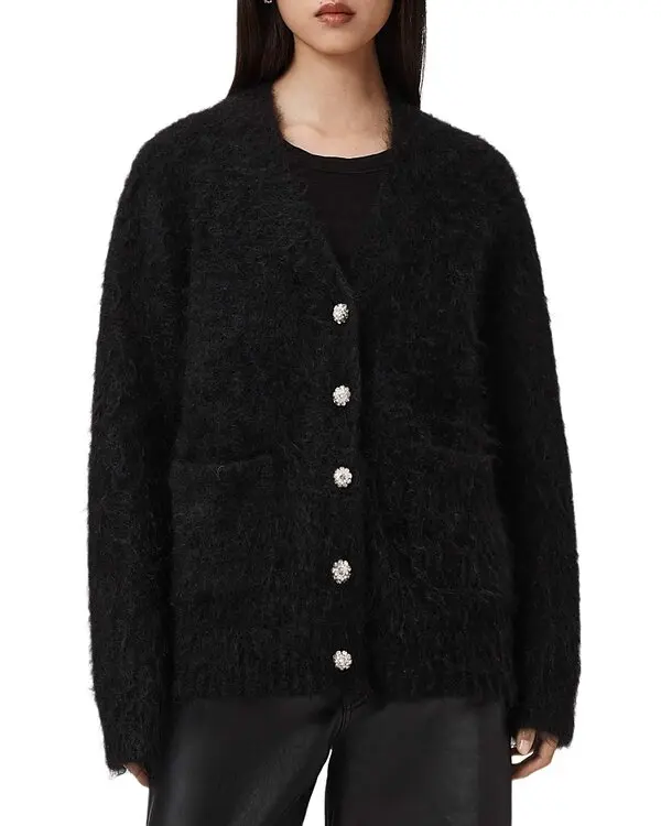 ALLSAINTS Rubi Embellished Cardigan - Black