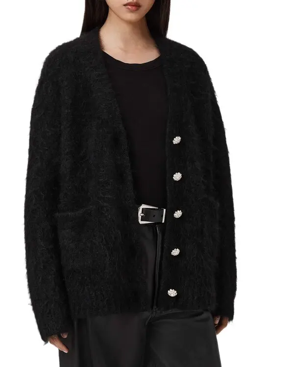 ALLSAINTS Rubi Embellished Cardigan - Black