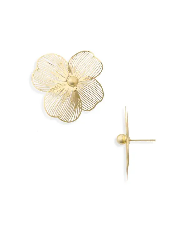 Aqua Flower Stud Earrings