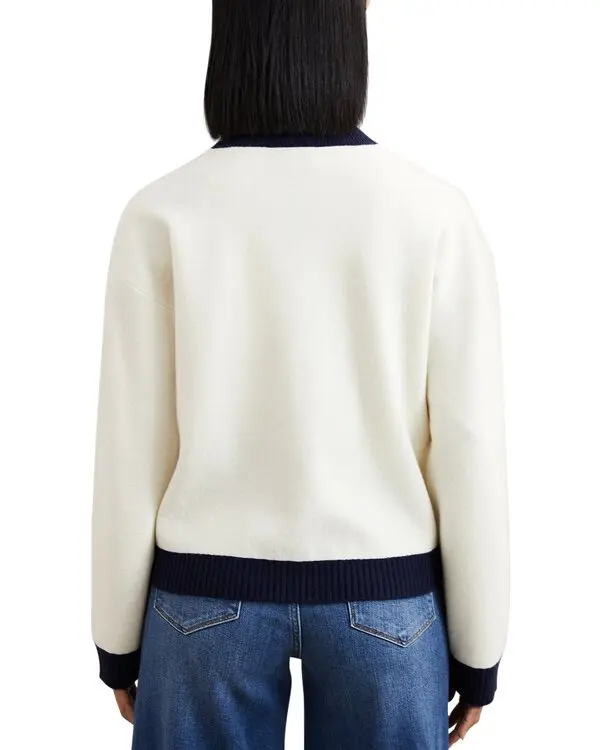 REISS Tipped Wool-cashmere Cardigan Sweater