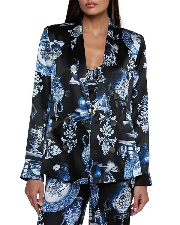 L'Agence Colin Silk Double-breasted Blazer