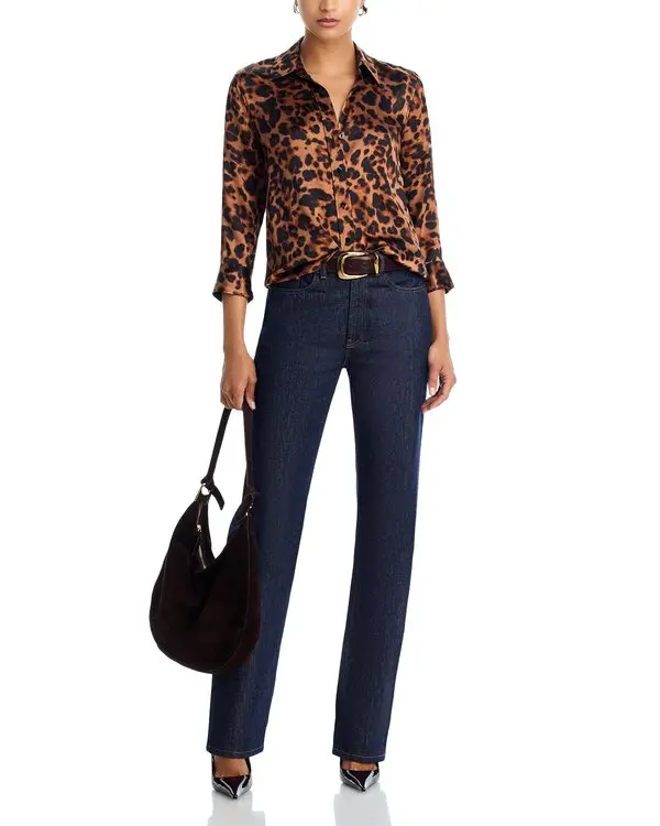 L'Agence Dani Silk Three Quarter Sleeve Blouse