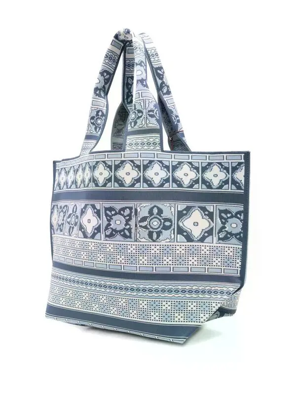 ALEMAIS Villa Romantica Patterned Tote Bag - Blue
