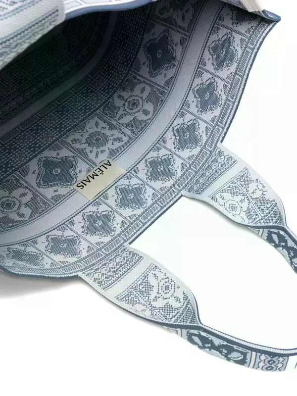 ALEMAIS Villa Romantica Patterned Tote Bag - Blue