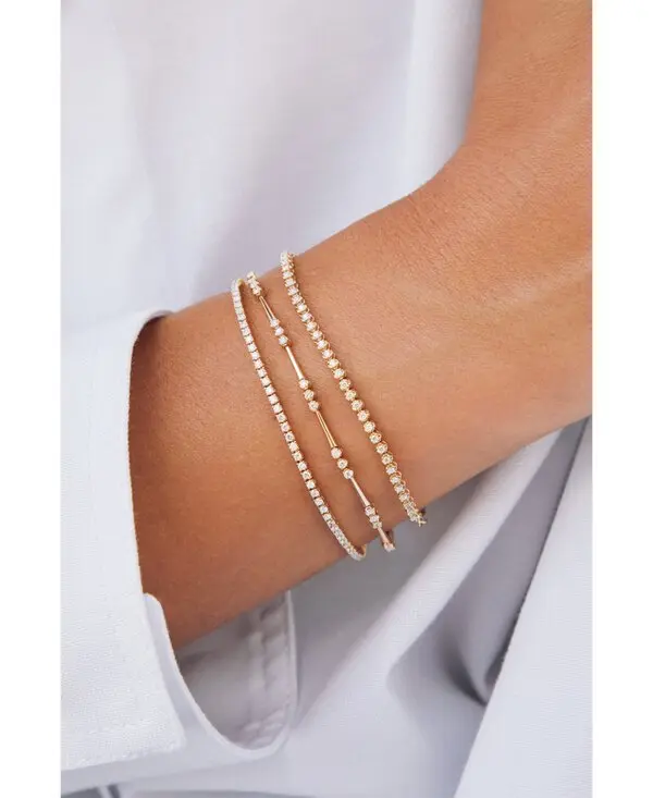 Ef Collection Crown Set Diamond Eternity Bracelet