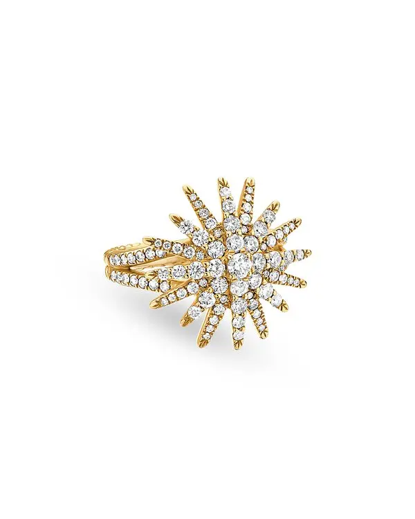David Yurman 18k Yellow Starburst Diamond Ring - Gold
