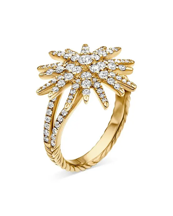 David Yurman 18k Yellow Starburst Diamond Ring