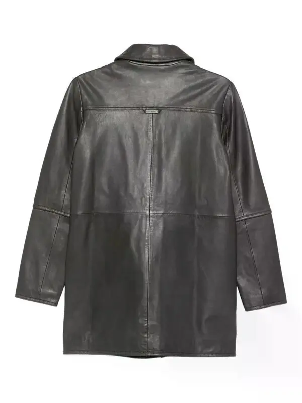 Iceberg Leather Pocket Coat