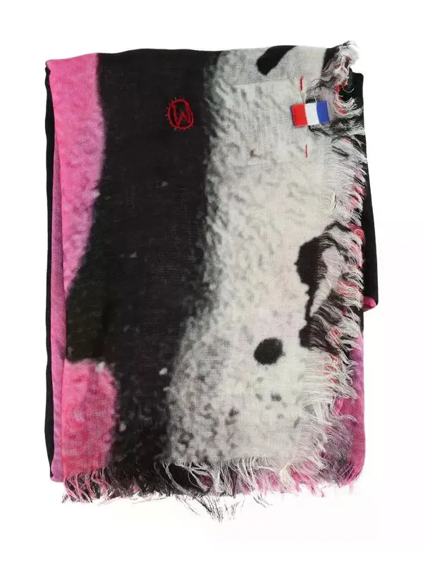 TALKING WALLS Ela Fluor Frayed Scarf - Pink
