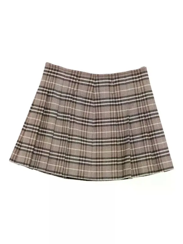 Seventy Plaid Pleated Mini Skirt