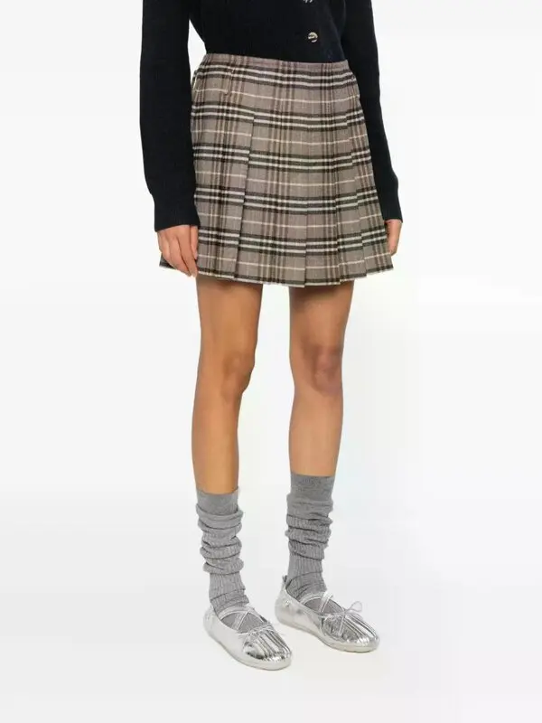 Seventy Plaid Pleated Mini Skirt