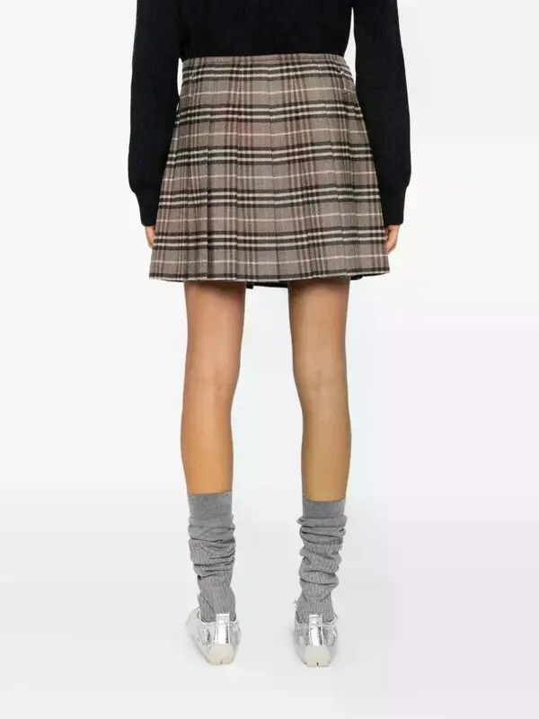 Seventy Plaid Pleated Mini Skirt