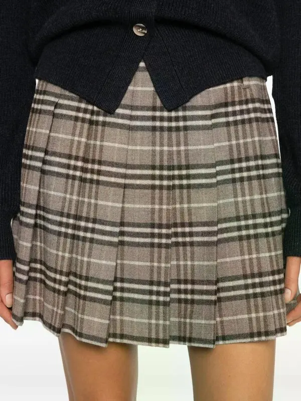 Seventy Plaid Pleated Mini Skirt
