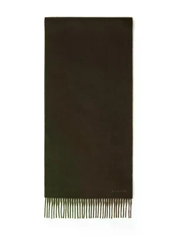 LANVIN Fringed Wool Scarf - Brown