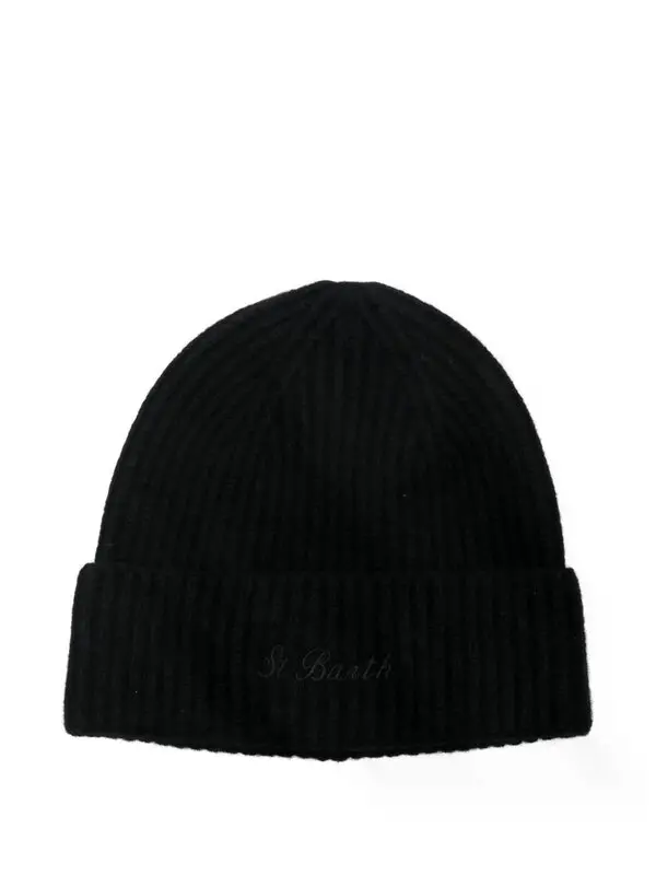 MC2 SAINT BARTH Ribbed Knit Cap - Black