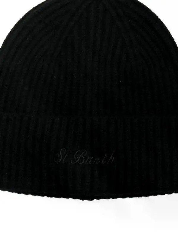 MC2 SAINT BARTH Ribbed Knit Cap - Black