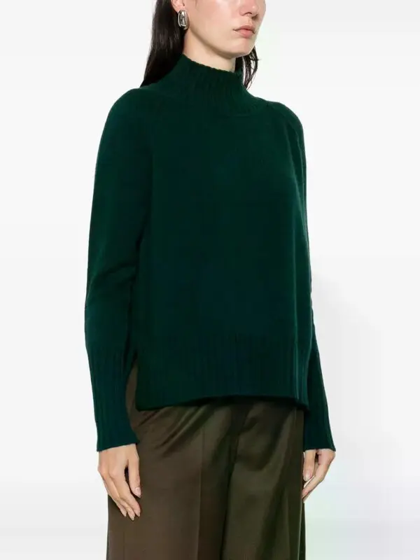 BEYOU Ribbed High-neck Sweater