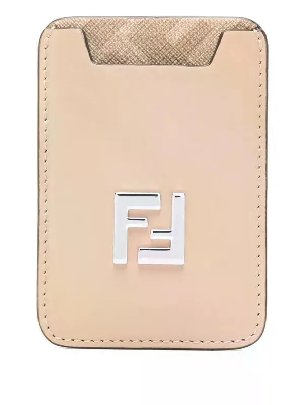 Fendi Logo-plaque Card Holder - Neutrals