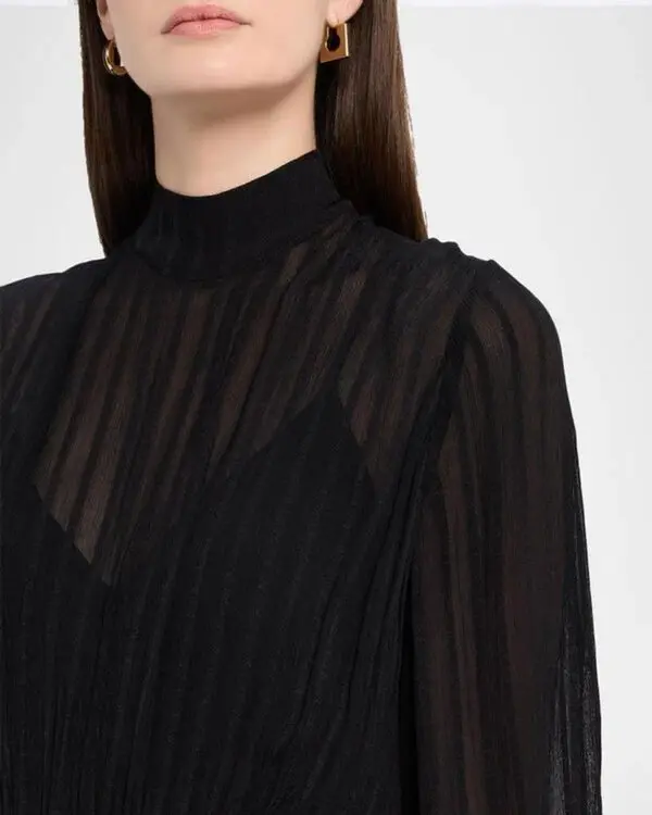 Vince Crinkle Stripe Mini Dress