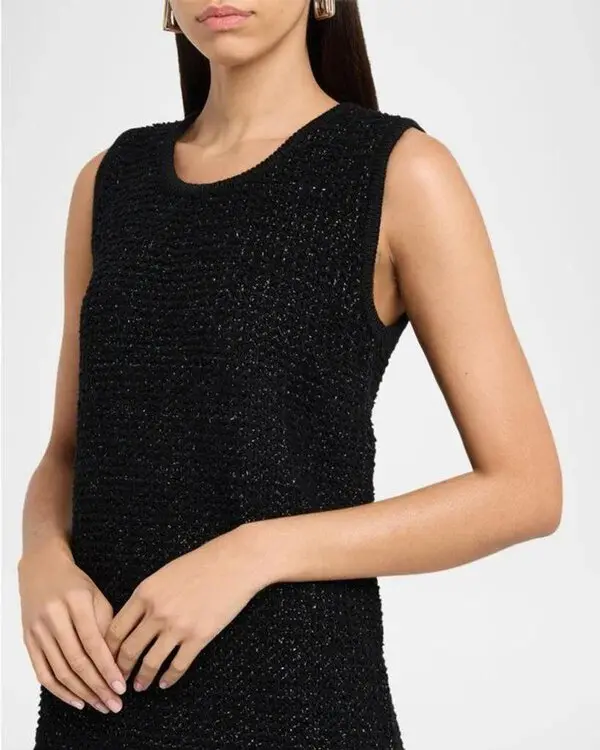 Chiara Boni La Petite Robe Bilok Sleeveless Shimmer Knit Mini Dress - Black