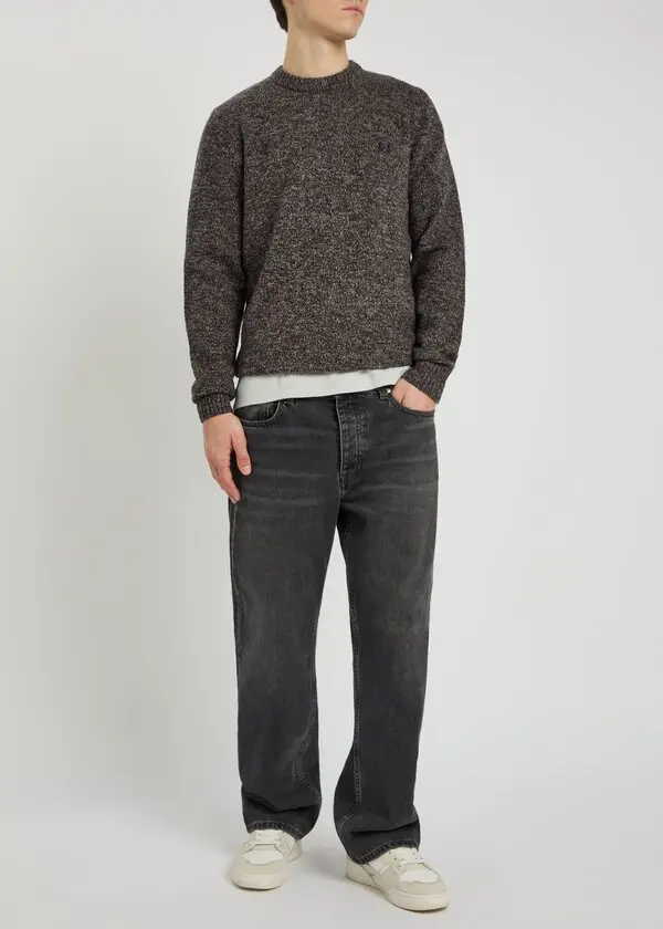 Fred Perry Embroidered Wool-blend Jumper - Navy
