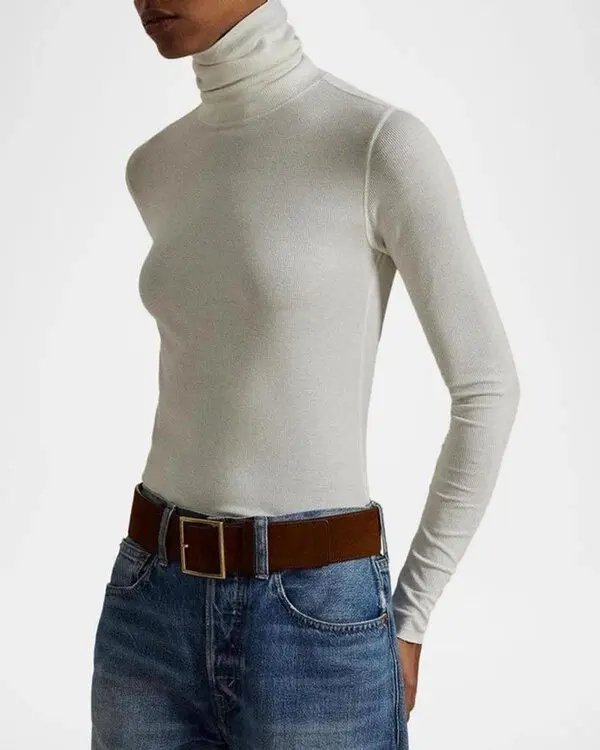 Polo Ralph Lauren Stretch Ribbed Turtleneck Top