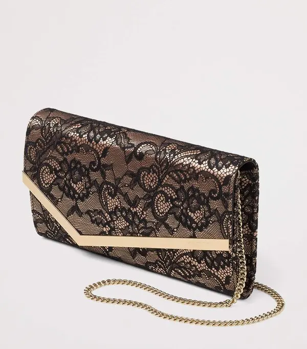 JIMMY CHOO Lace Emmie Clutch Bag - Black