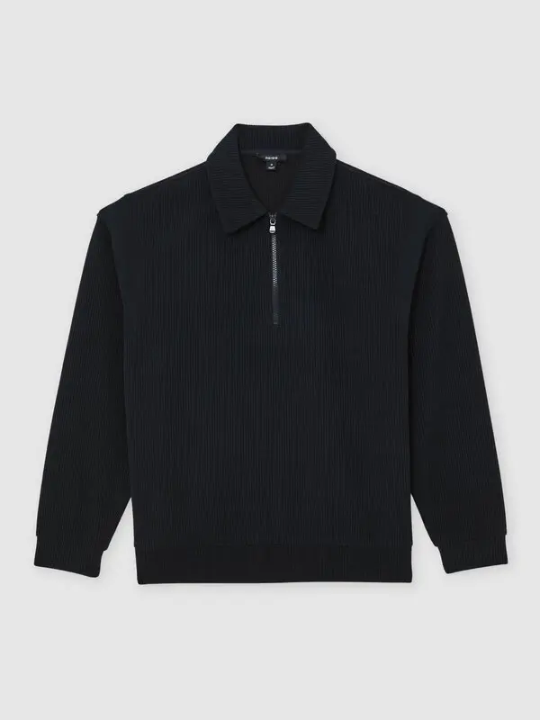 REISS Bert Corduroy Half-zip Polo Shirt