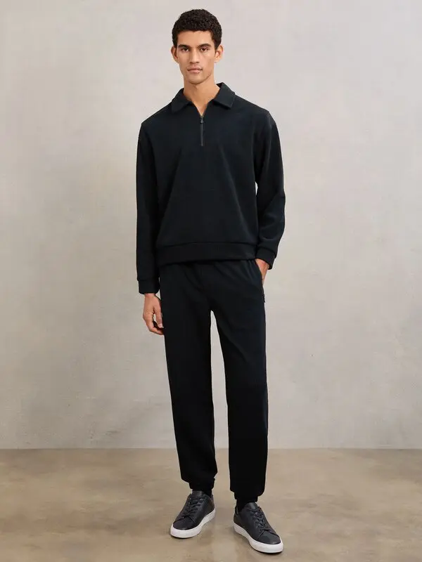 REISS Bert Corduroy Half-zip Polo Shirt
